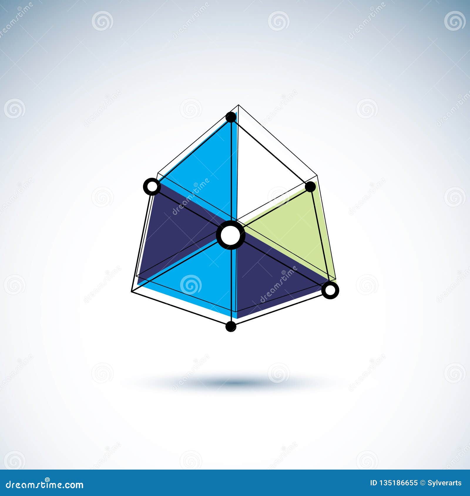 Construction Industry Logotype. Vector Abstract 3D Mesh Object. Stock ...