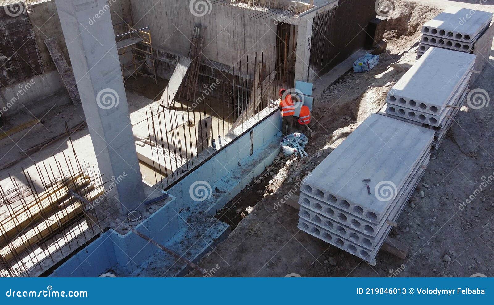 Construction Industry, Monolithic Frame Technology. Top View of ...