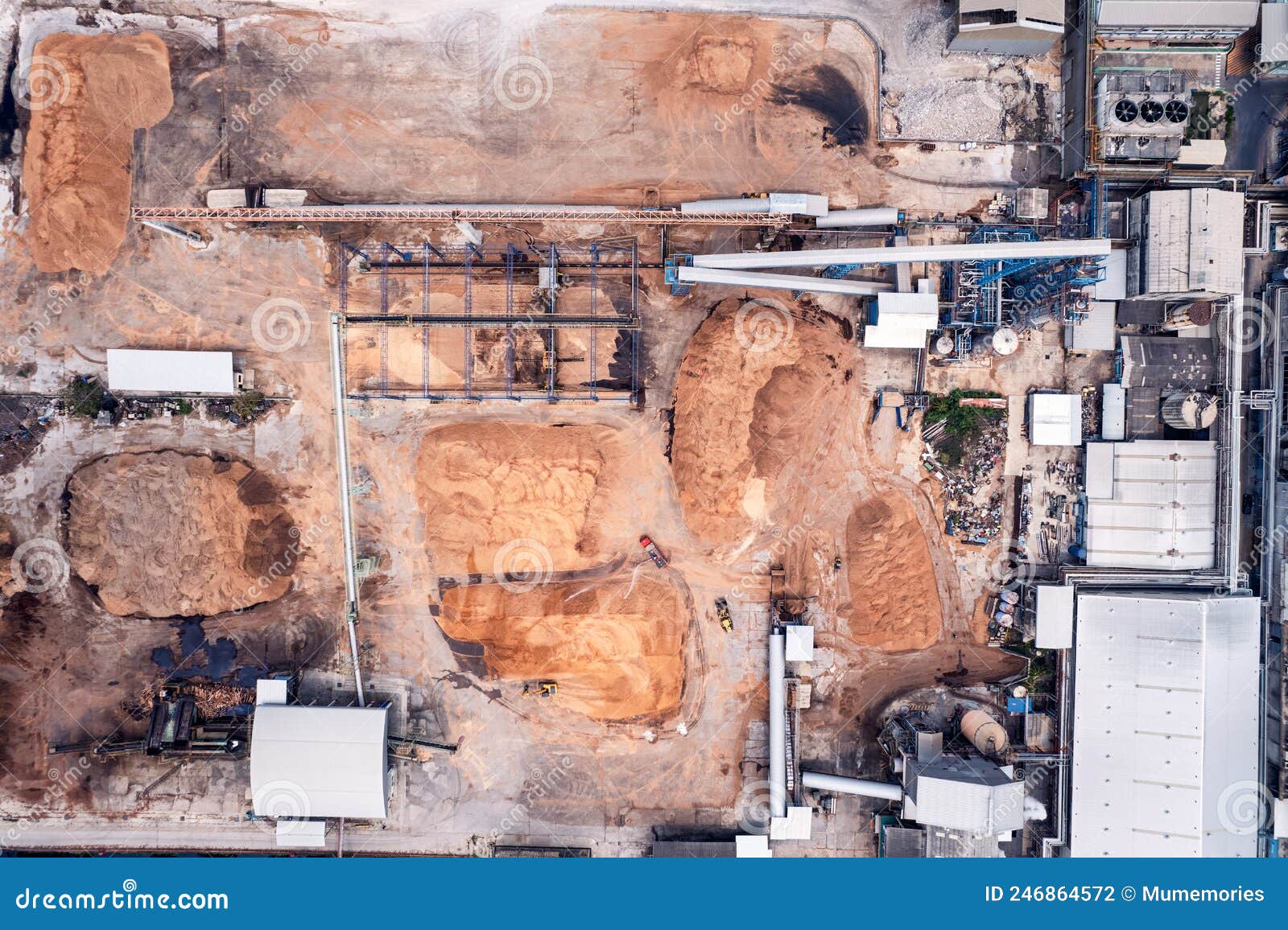 Construction Industry with Pile Soil and Warehouse in Site at ...