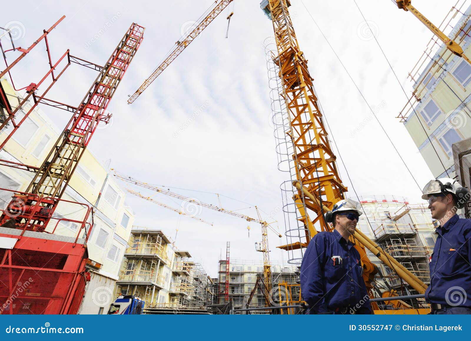 Construction Industry and Site Workers Stock Image - Image of builders ...