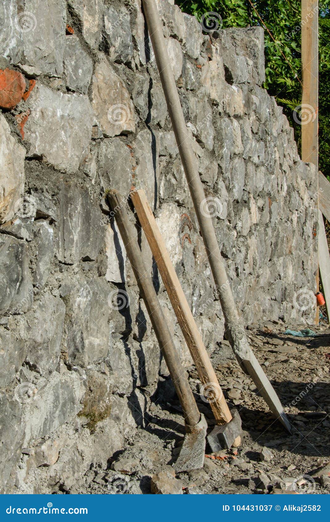 Construction Industry - Stone Wall Construction and Masonry Tools Stock ...
