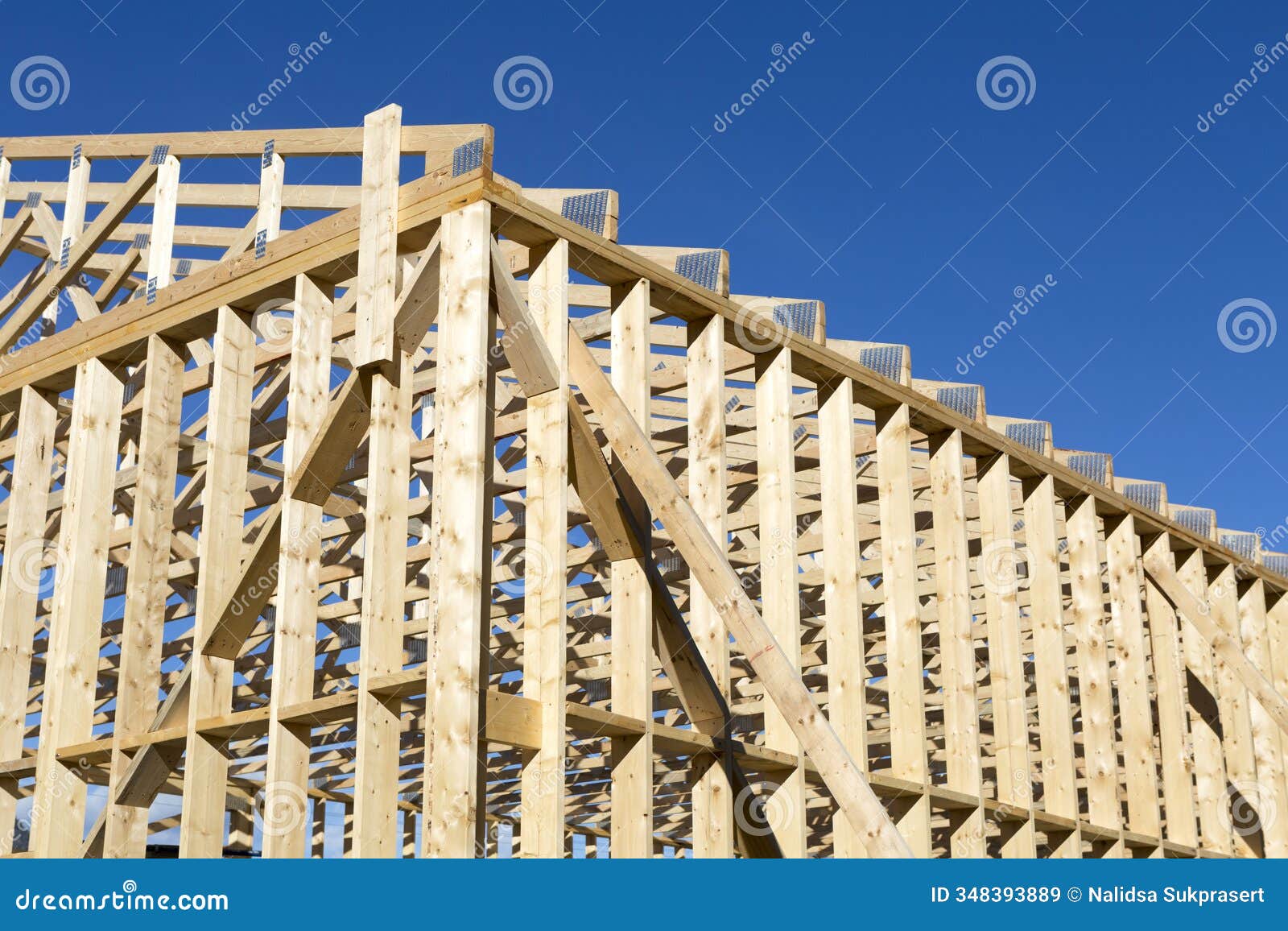 Construction Industry Wood Lumber Residential Home Stock Image - Image ...