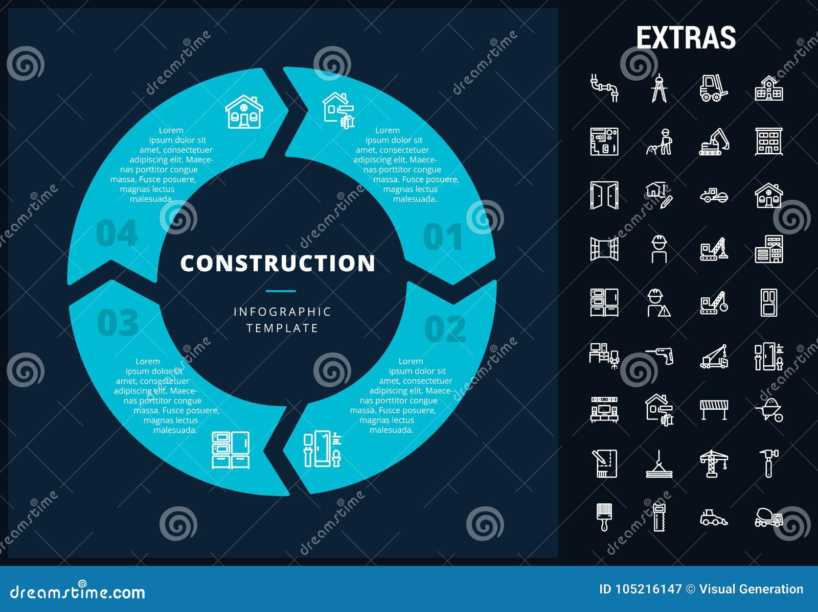 Construction Infographic Template and Elements. Stock Vector - Illustration of chart, arrow ...