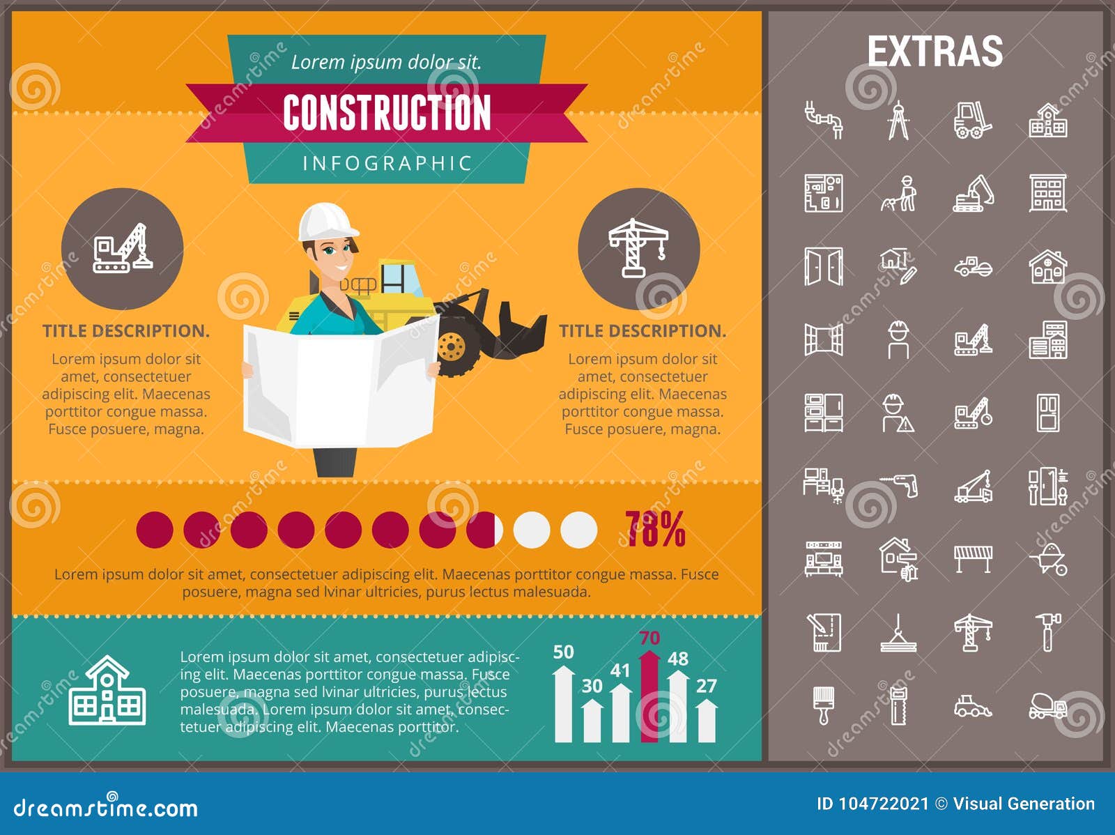 Construction Infographic Template and Elements. Stock Vector ...