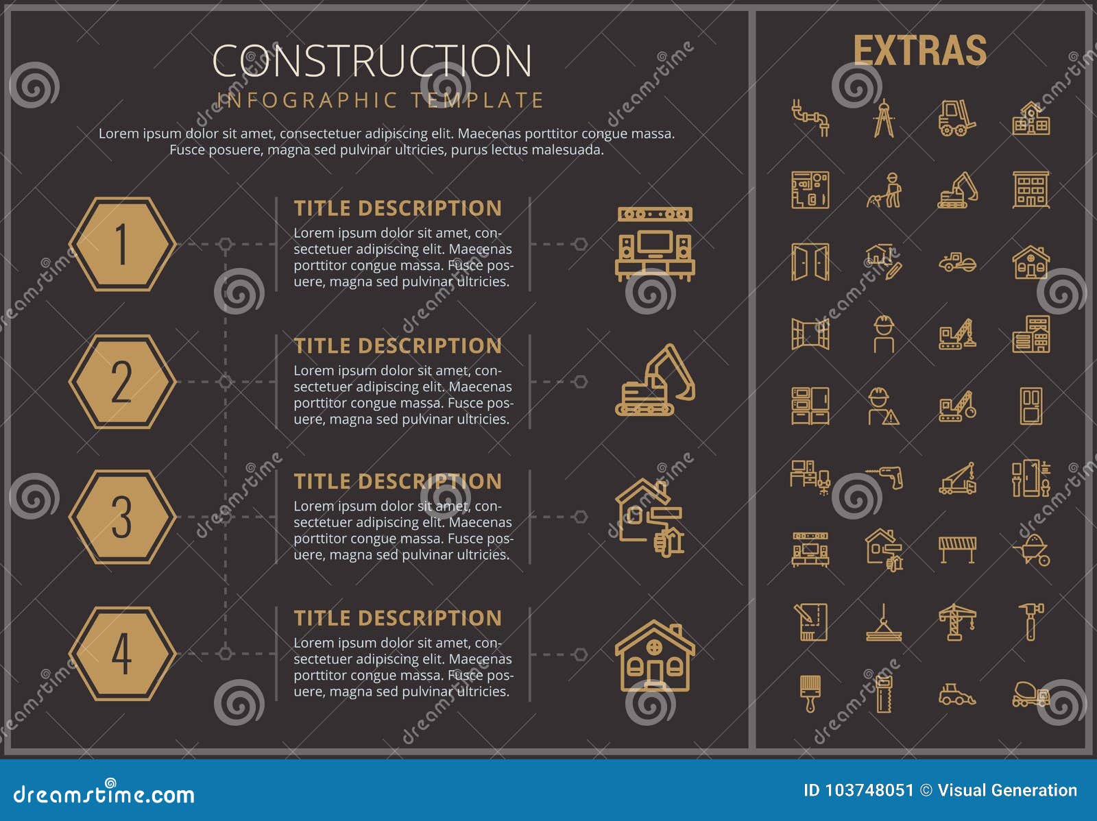 Construction Infographic Template and Elements. Stock Vector - Illustration of carpenter, label ...