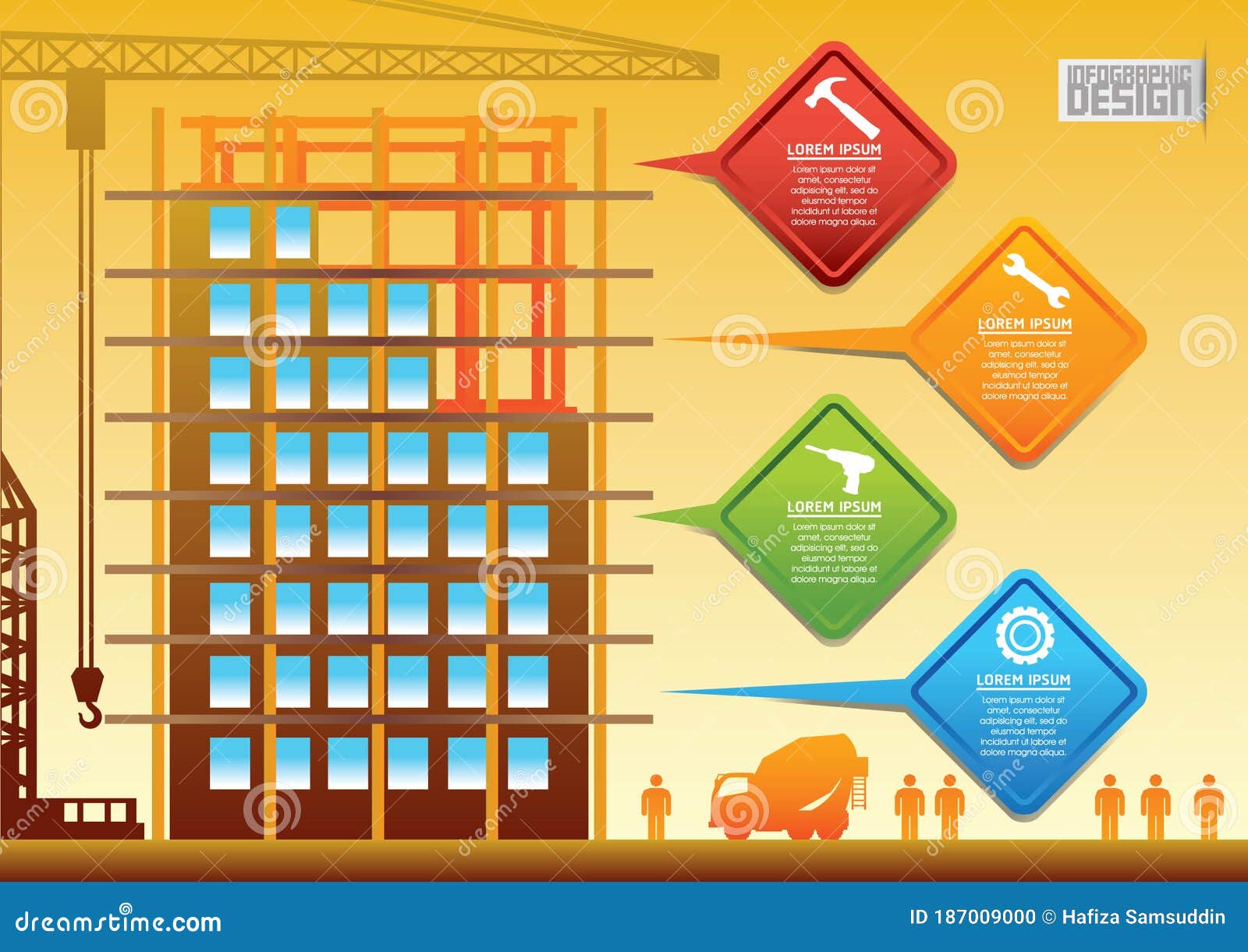 Construction Infographic. Vector Illustration Decorative Design Stock ...