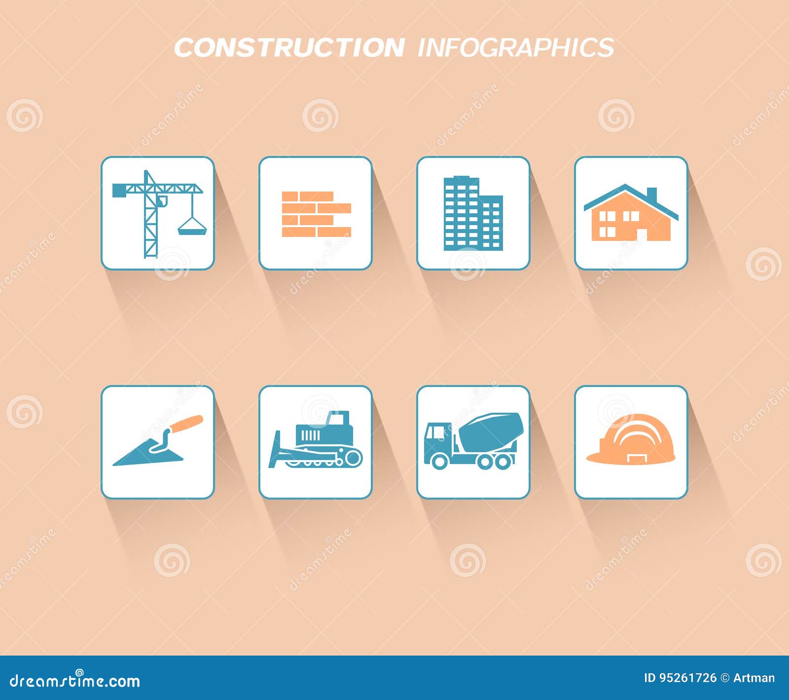 Construction Infographics Template Vector Illustration | CartoonDealer ...