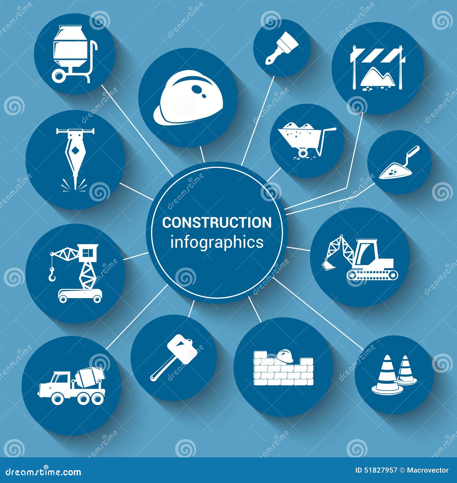 Construction Infographics Template Vector Illustration | CartoonDealer ...