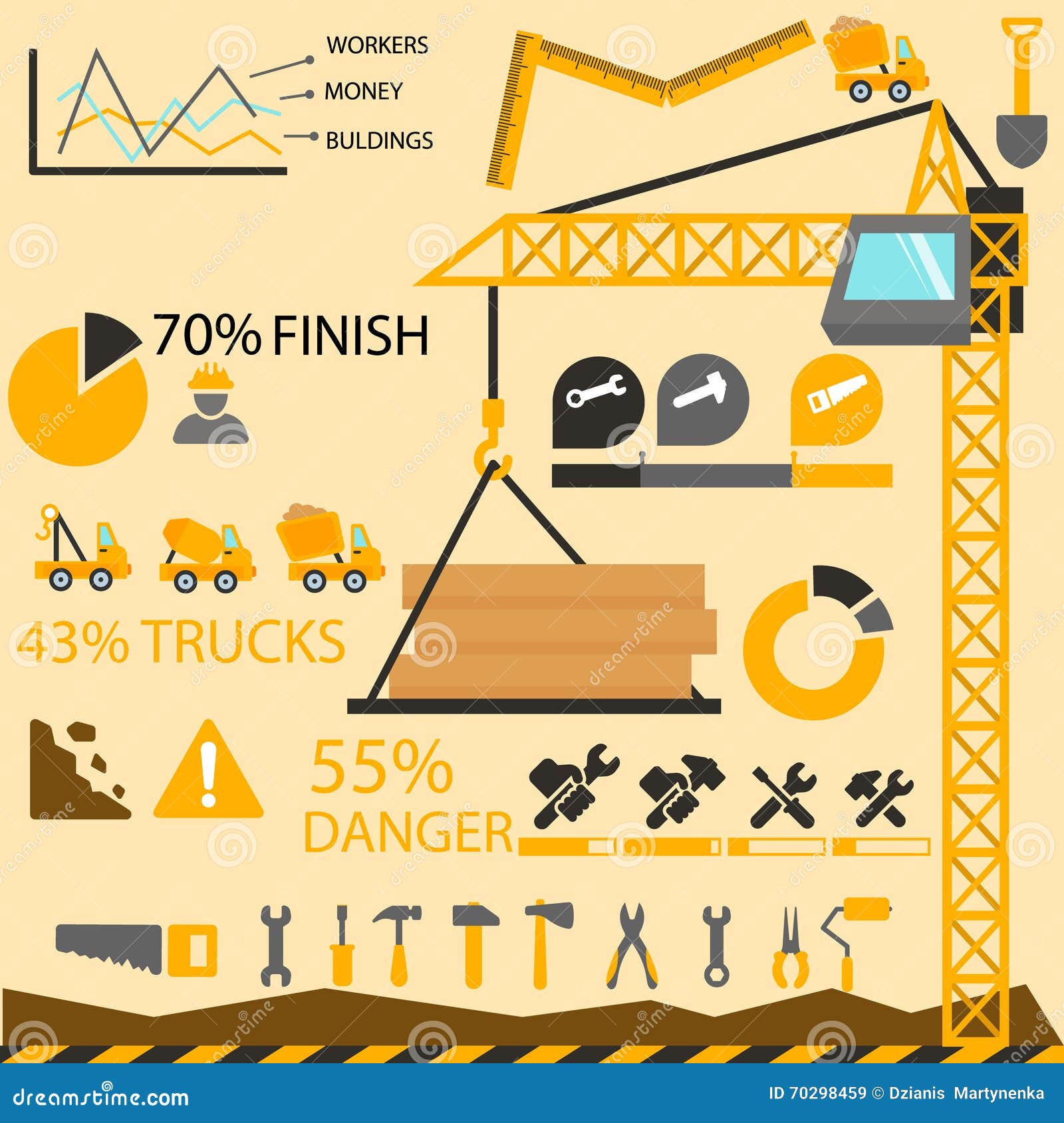 Construction Information Graphics, Construction Elements Stock Vector ...