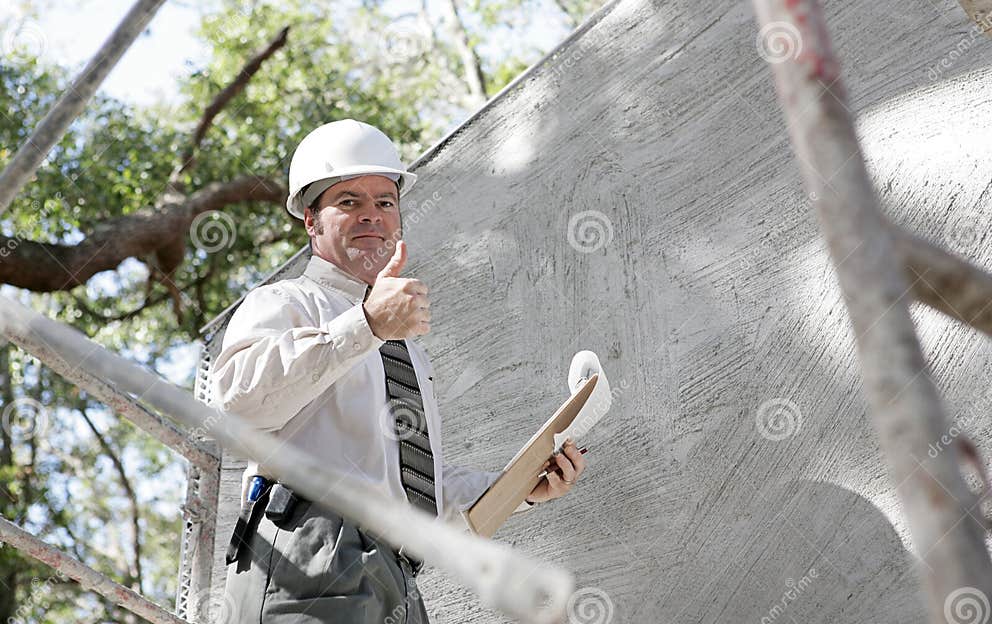 Construction Inspector Thumbsu Stock Image - Image of people ...