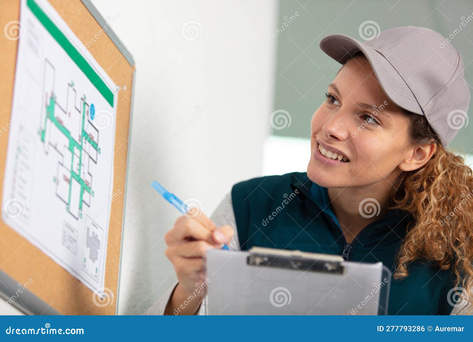 Construction Inspector Woman Holding Clipboard Stock Photo - Image of ...