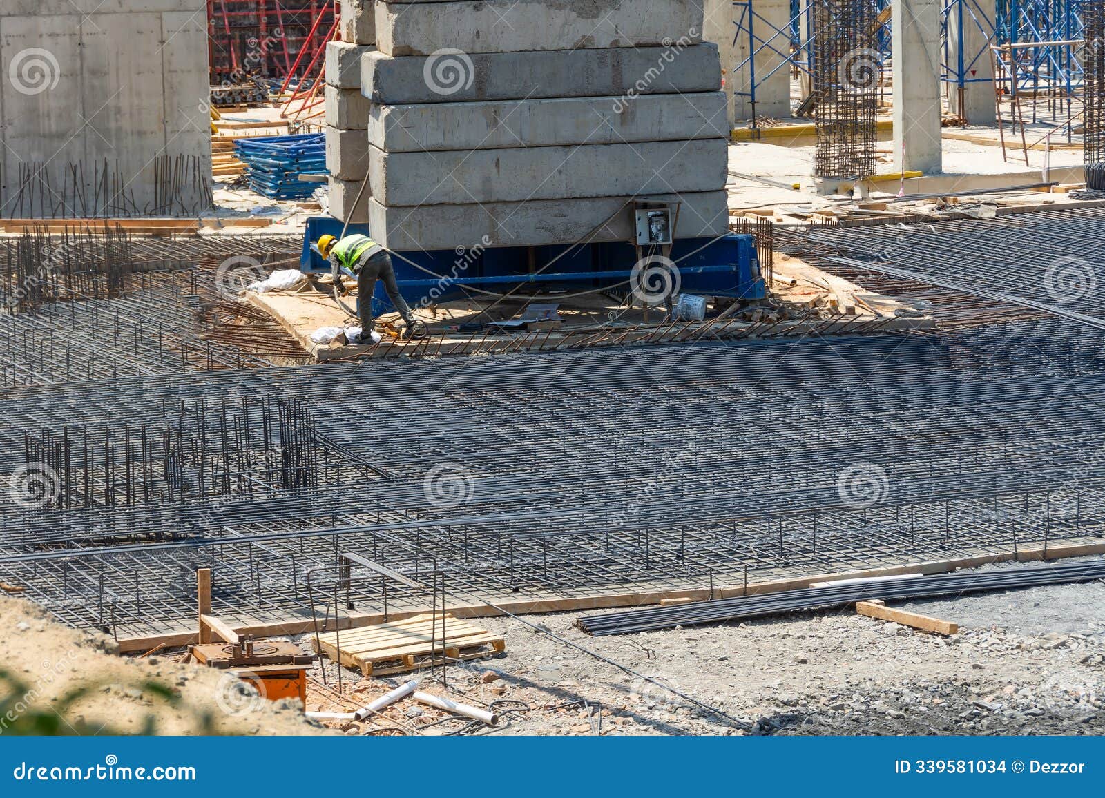 Construction Installation of the Foundation Frame and the First Floor ...