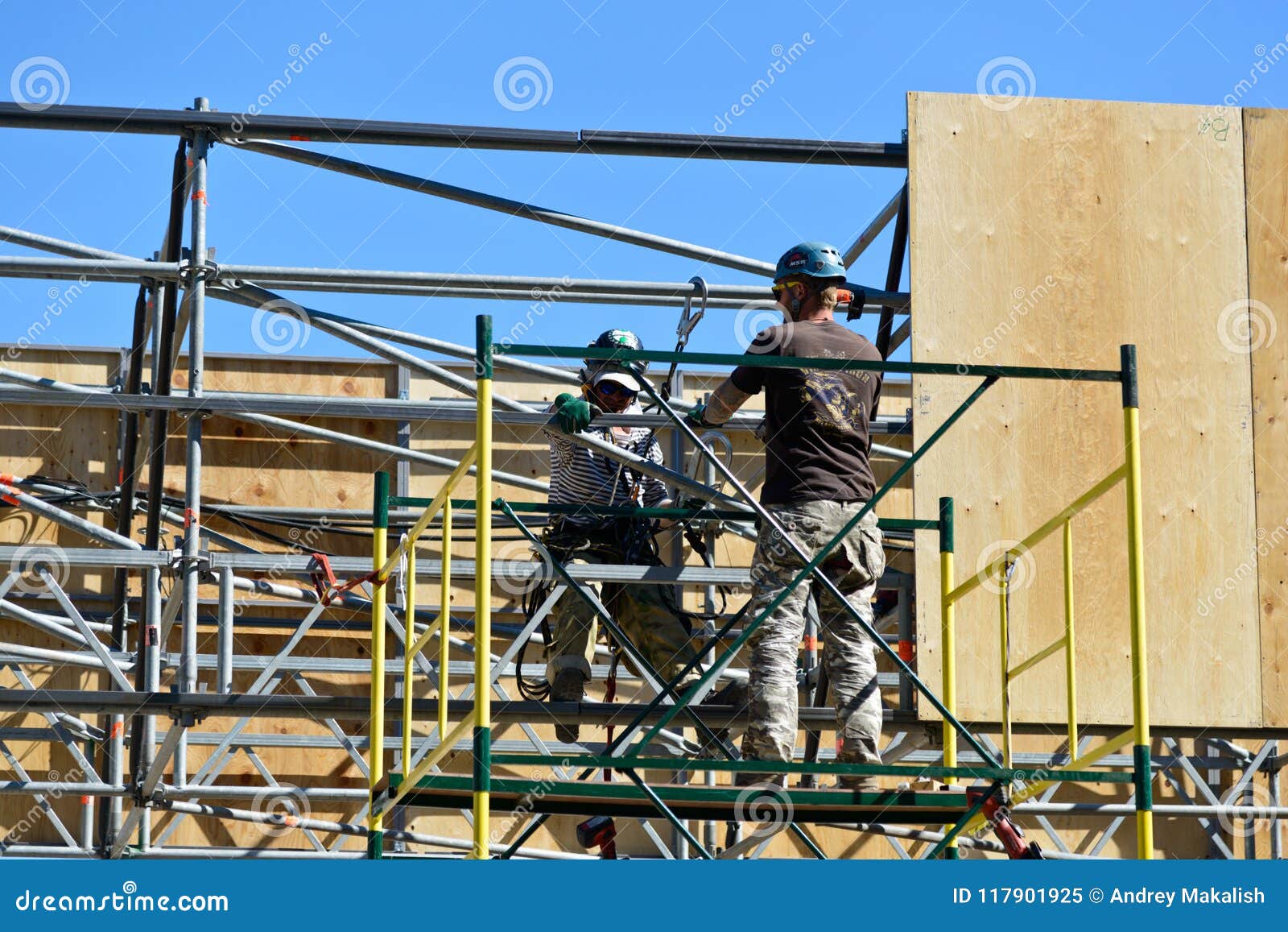 Construction and Installation Work at Height. Editorial Image - Image ...