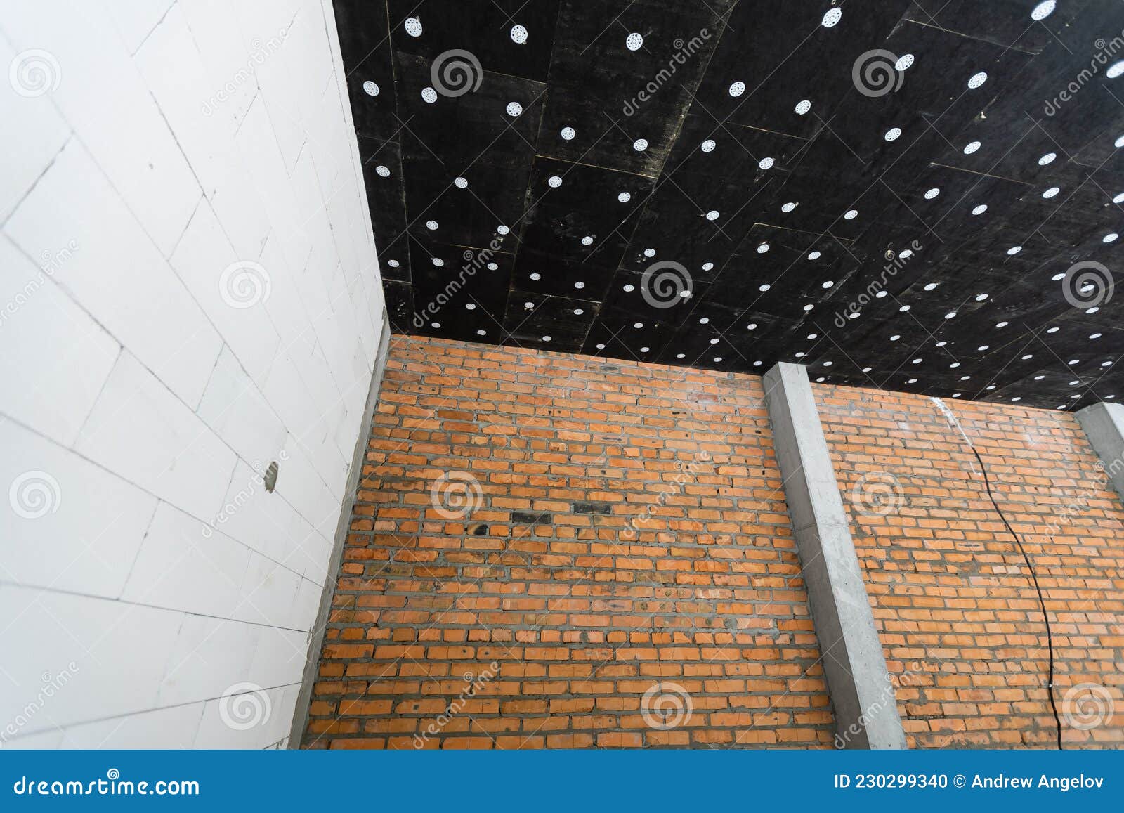 Construction of Installed in the Sloping Ceiling of a House. Stock ...