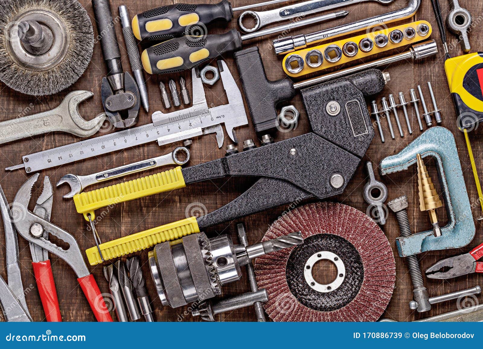 Construction Instruments and Tools. Set of Tools. Home Tool Kit ...