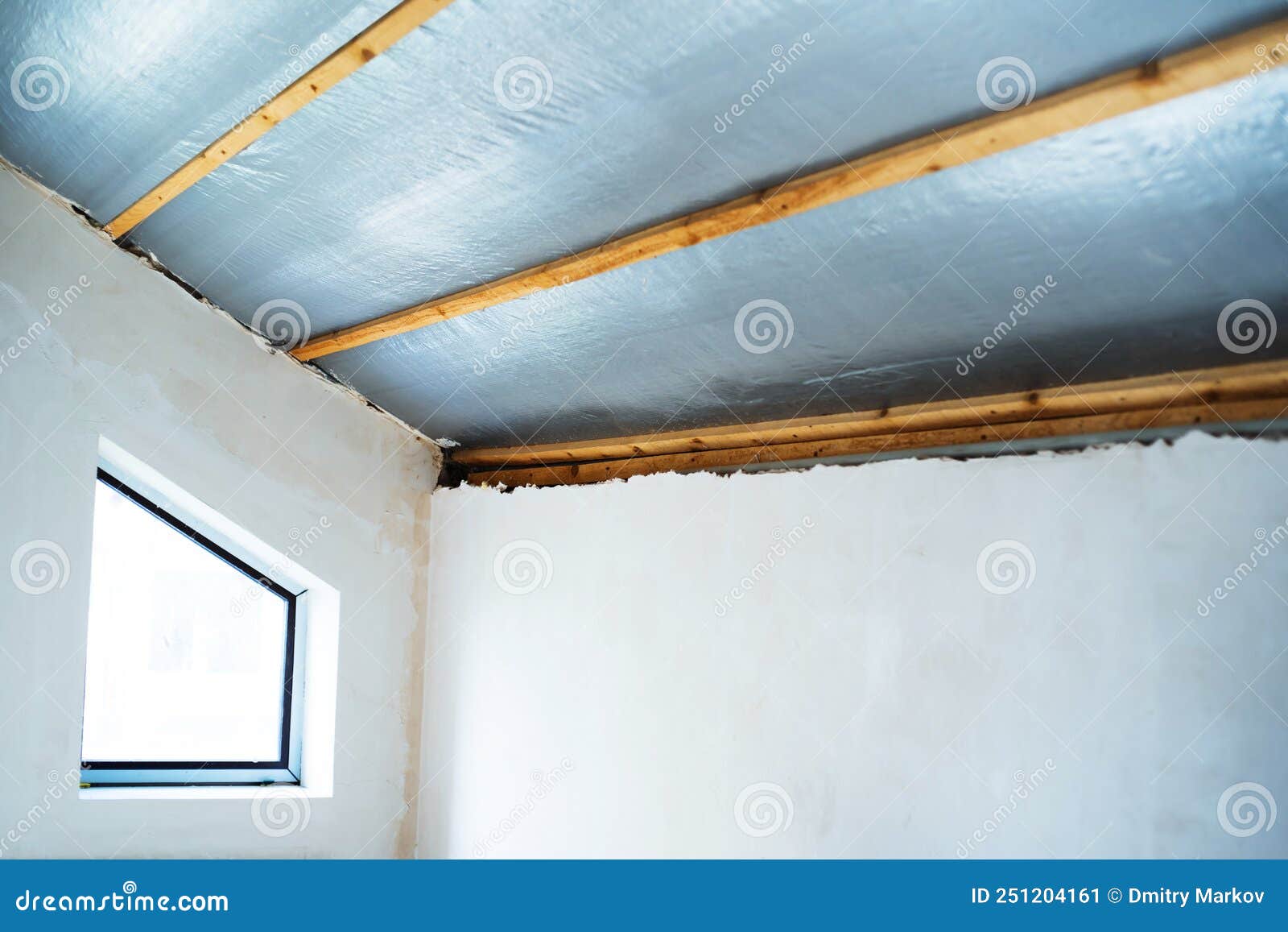 Construction and Insulation of the Roof of a Private House. Inside View ...