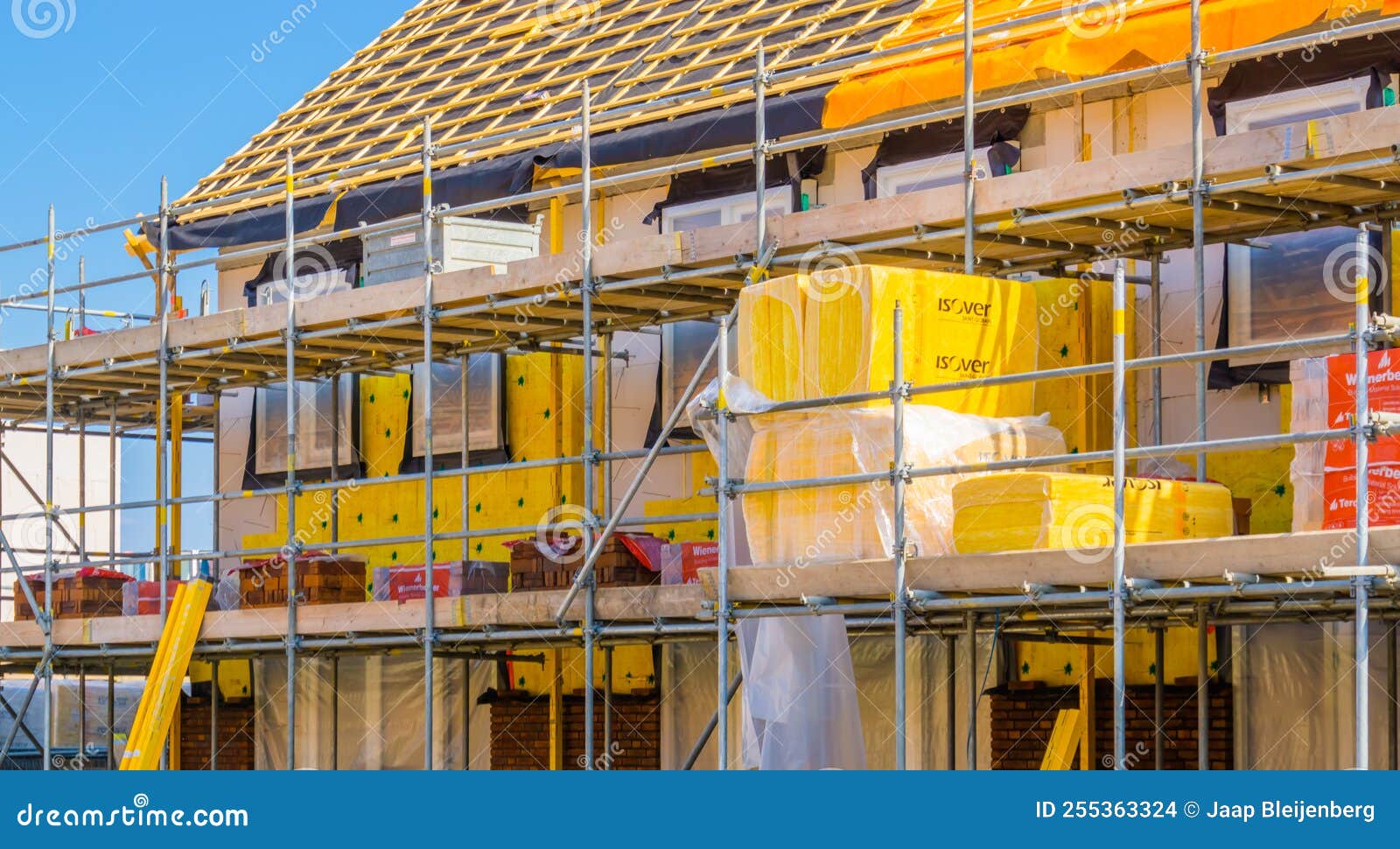 Construction and Isolation of a Modern Home, Construction Site in ...