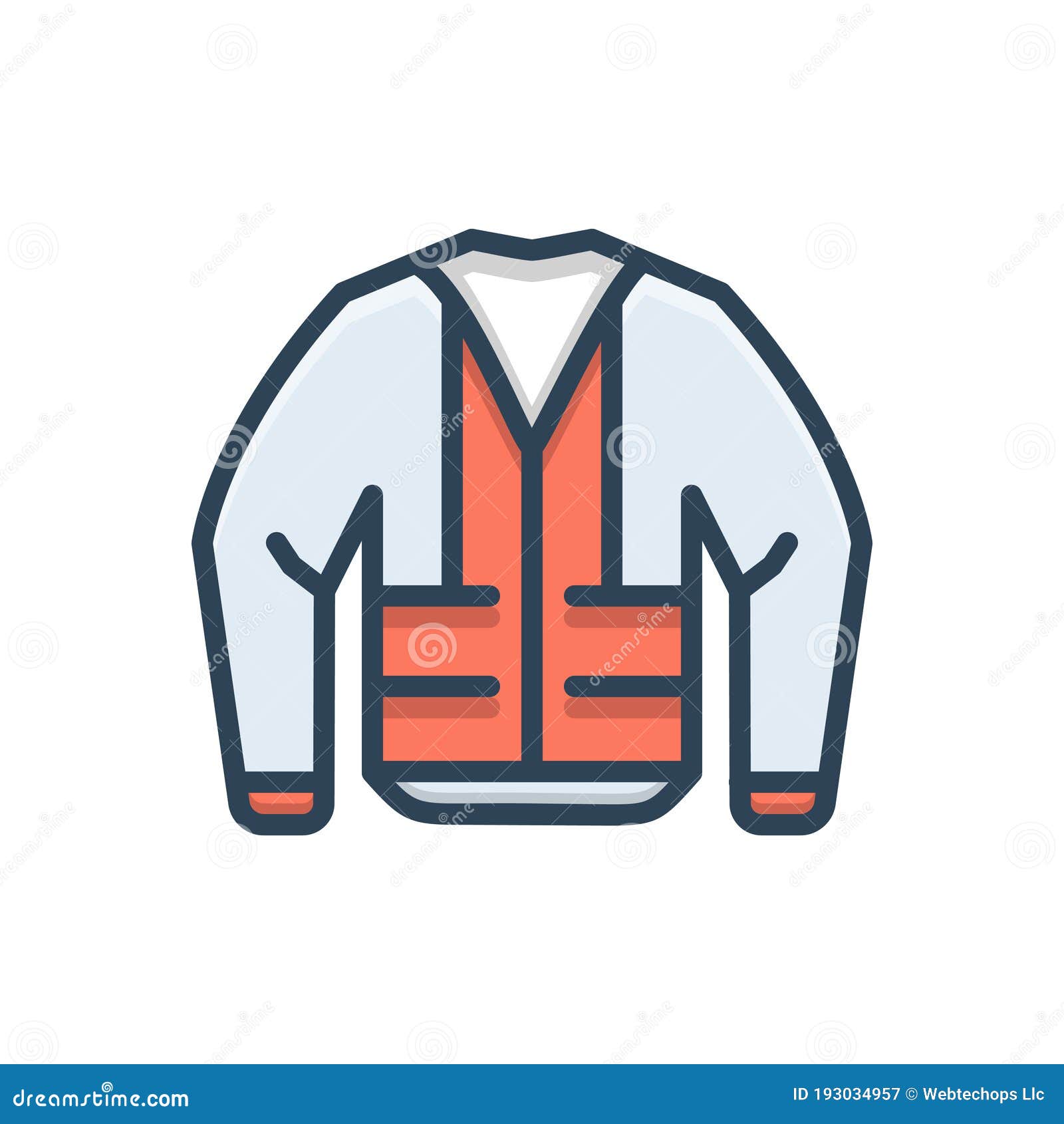 Color Illustration Icon for Construction Jacket, Safety and Protection ...