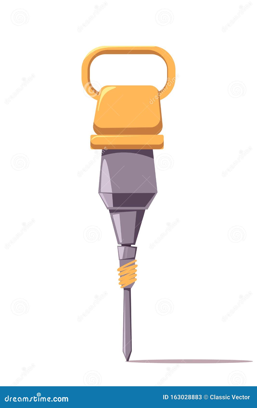Construction Jackhammer Flat Vector Illustration Stock Vector ...