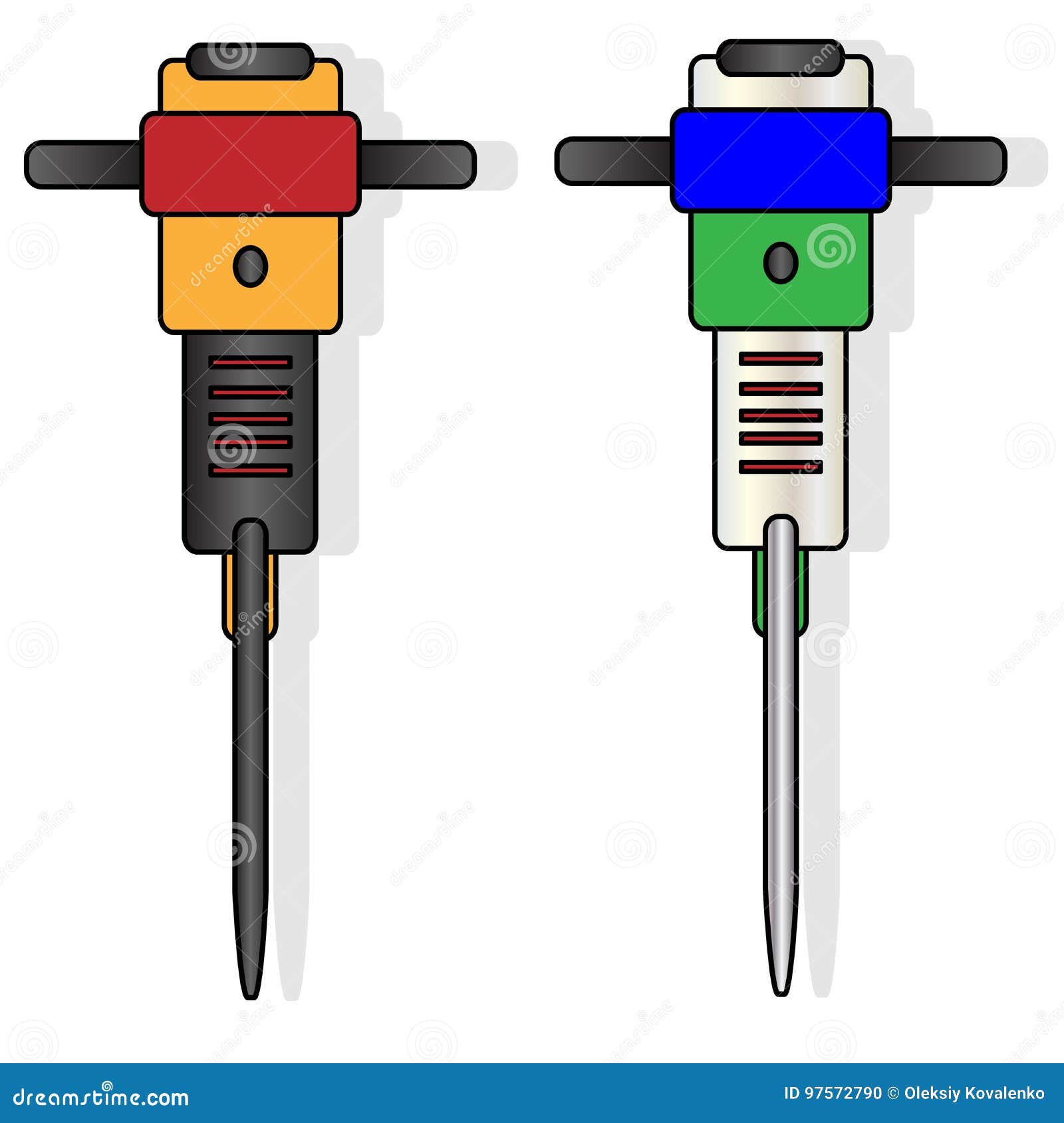 Construction Jackhammer. Illustration. Stock Vector - Illustration of ...