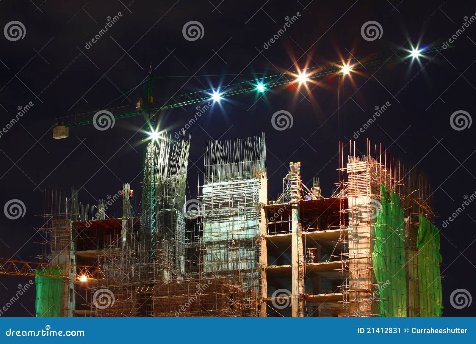 Construction job on night stock image. Image of architect - 21412831