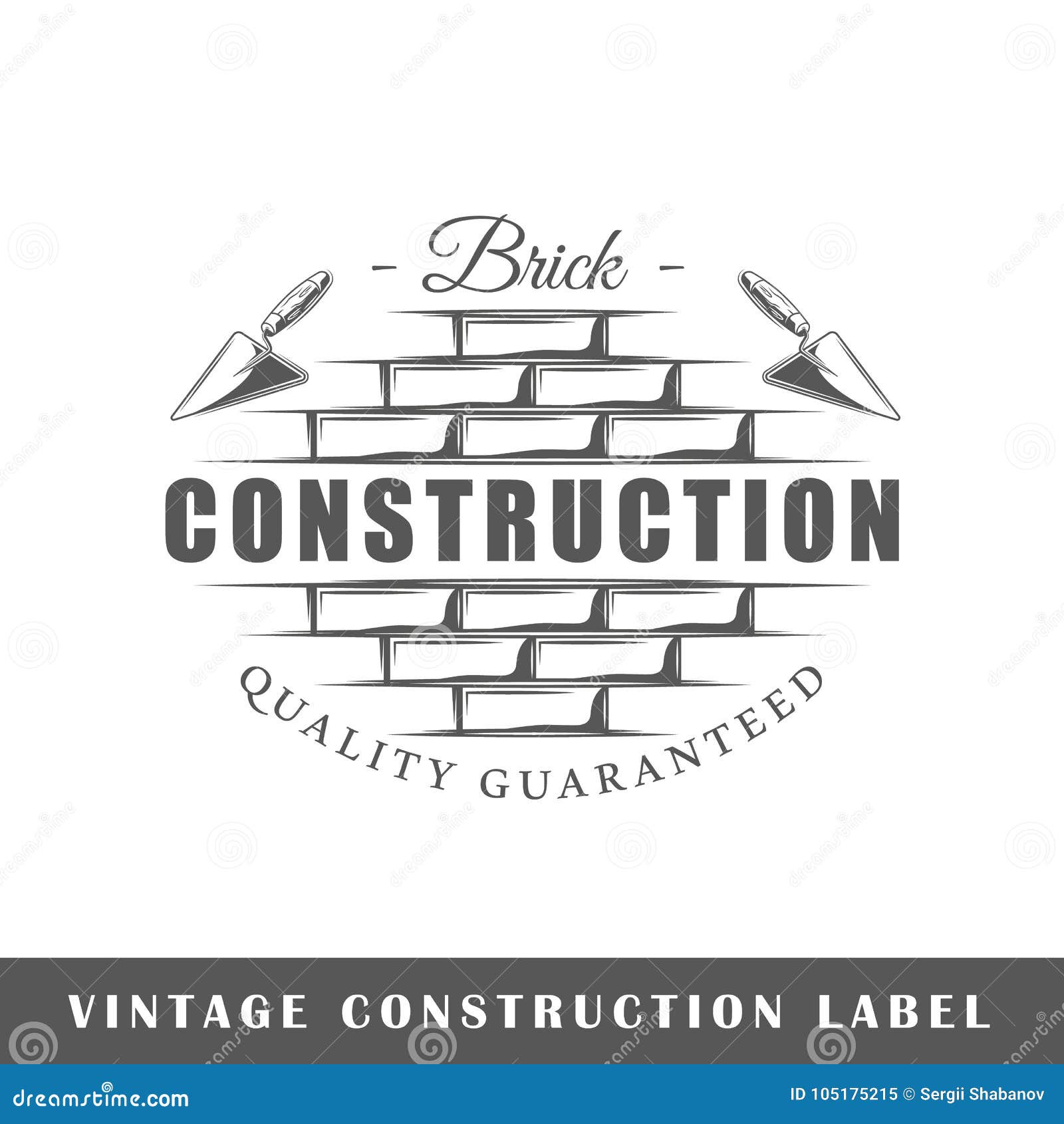 Construction Label Template Stock Vector - Illustration of masonry ...