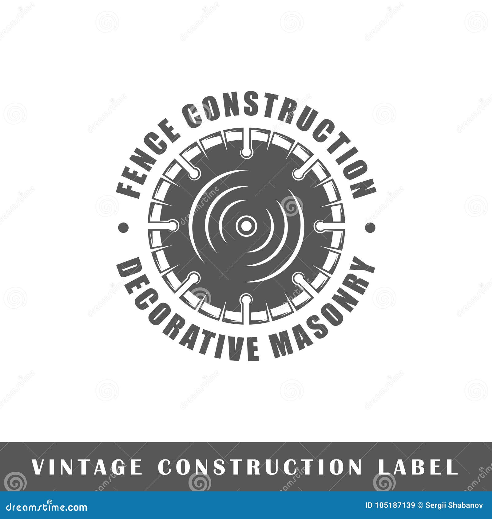 Construction Label Template Stock Vector - Illustration of graphic ...