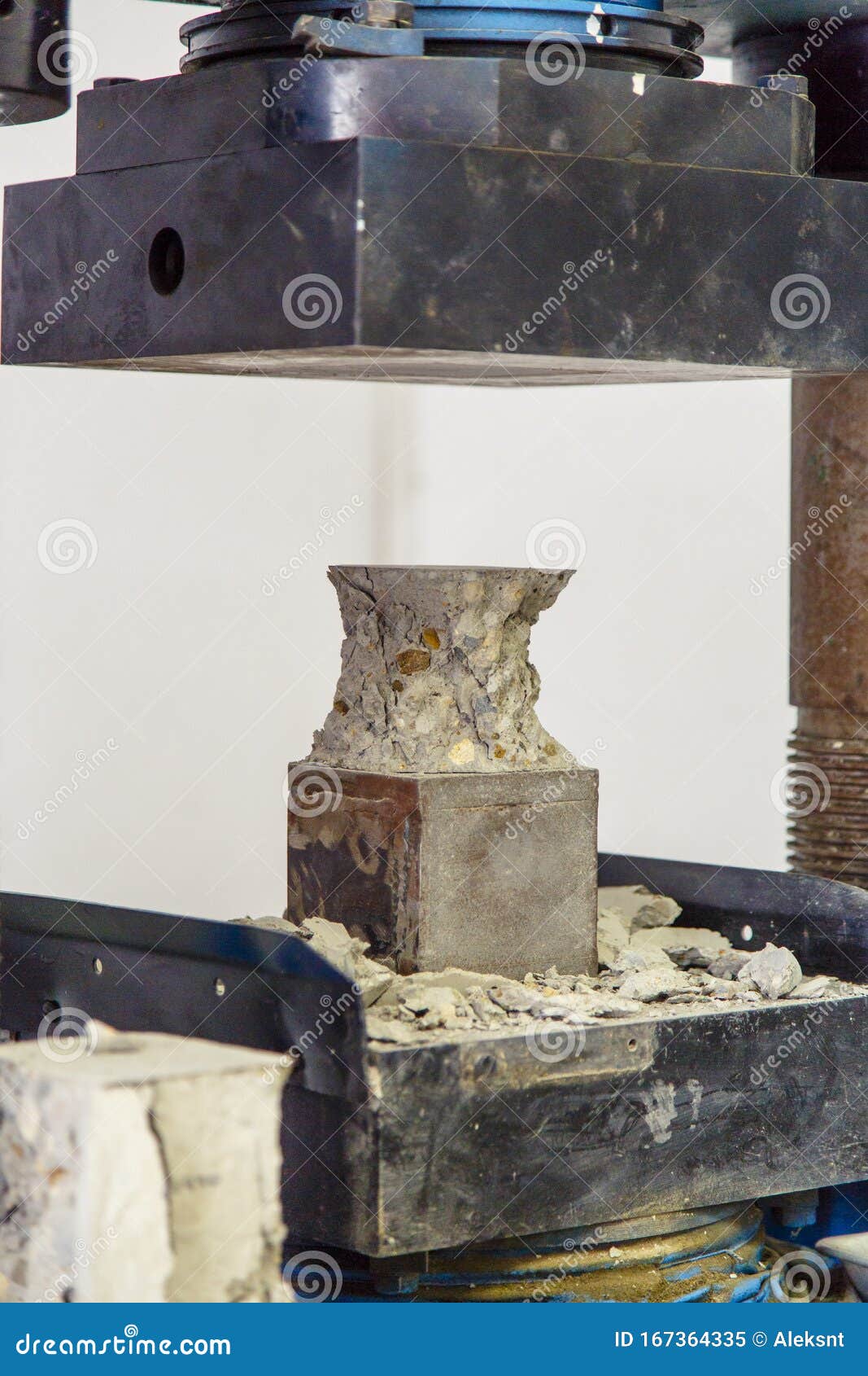 Construction Laboratory. the Press Breaks Down the Cubic Concrete ...