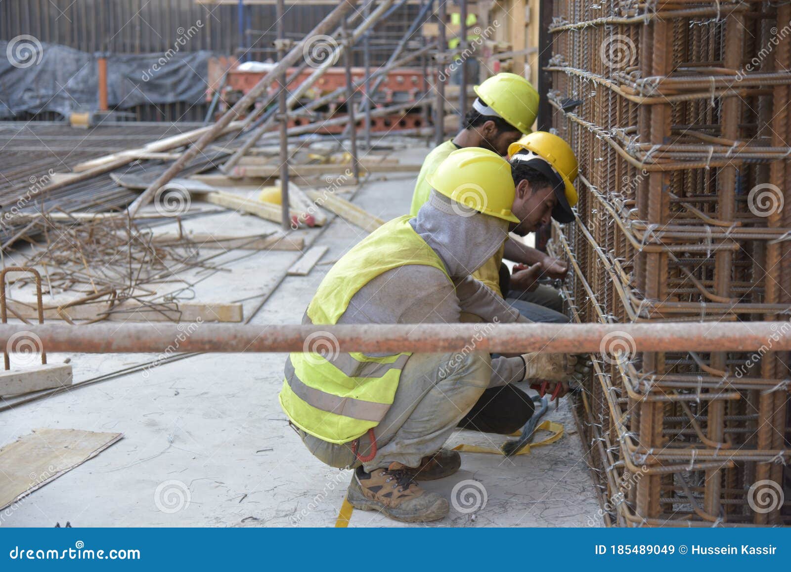 Construction Workers at Building Site Editorial Stock Image - Image of ...