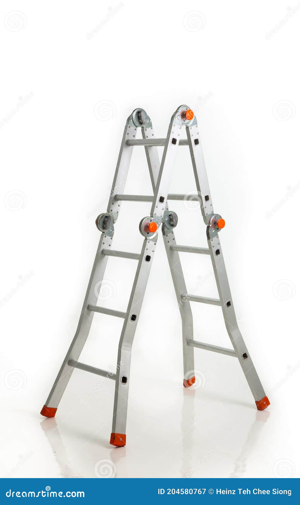 Construction Ladder on White Background Stock Image - Image of steps ...