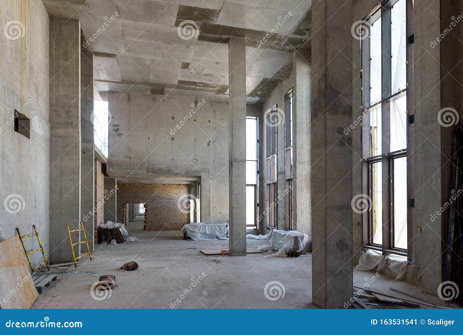 Construction of Large Building. Inside the Modern Construction Site ...