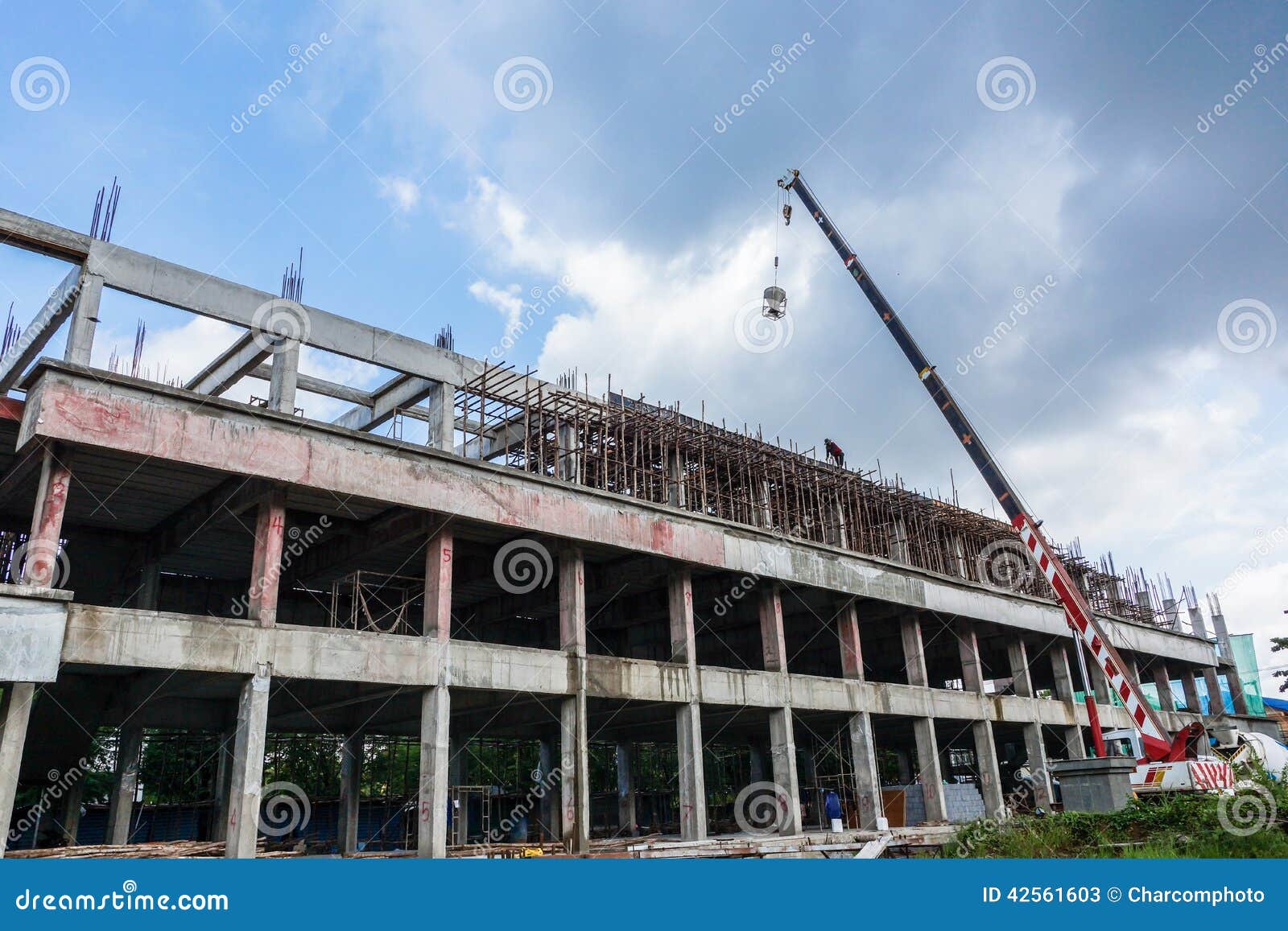 The Construction of Large Buildings Stock Image - Image of making ...