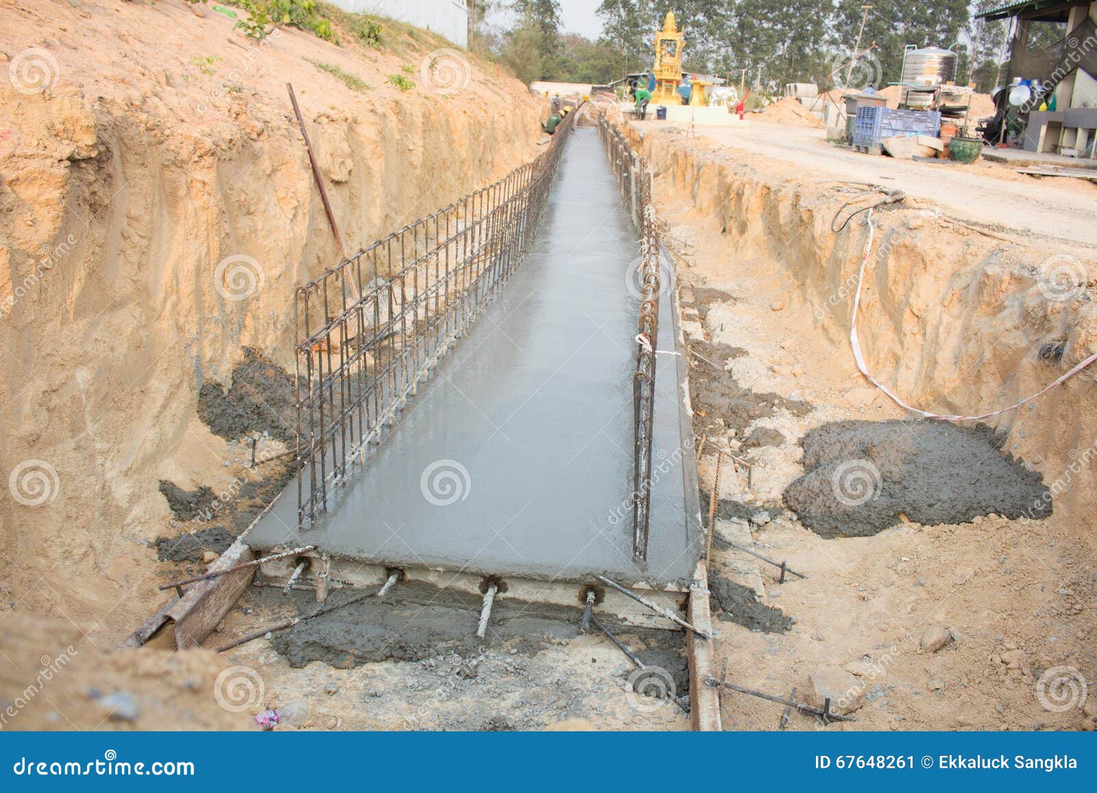 The Construction of a Large Concrete Culvert Stock Image - Image of ...