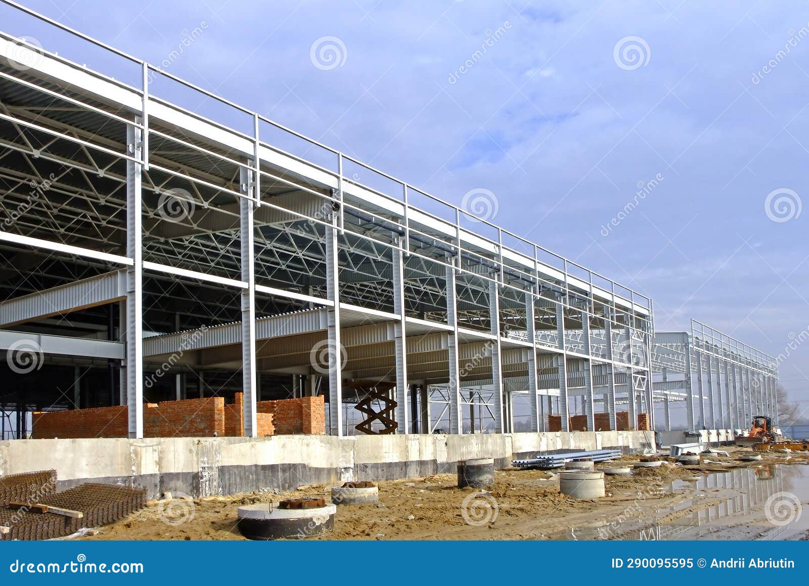 Construction of a Large Logistics Complex Made of Metal Structures. the ...