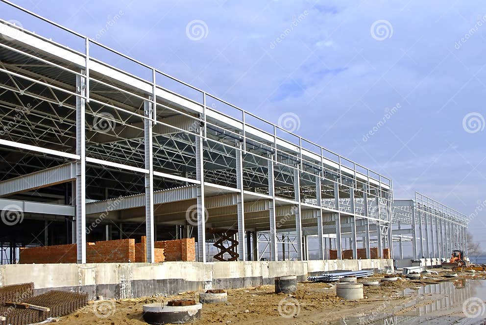 Construction of a Large Logistics Complex Made of Metal Structures. the ...