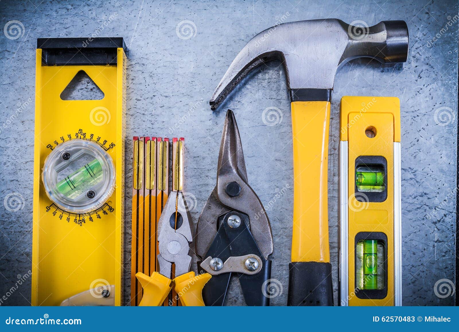 Construction Level Claw Hammer Pliers Sharp Tin Stock Image - Image of ...