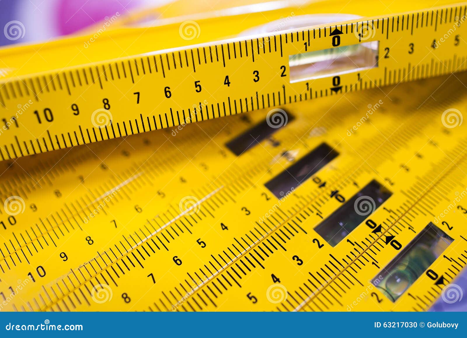 Construction Level Ruler Display on Tools Store Stock Photo - Image of ...