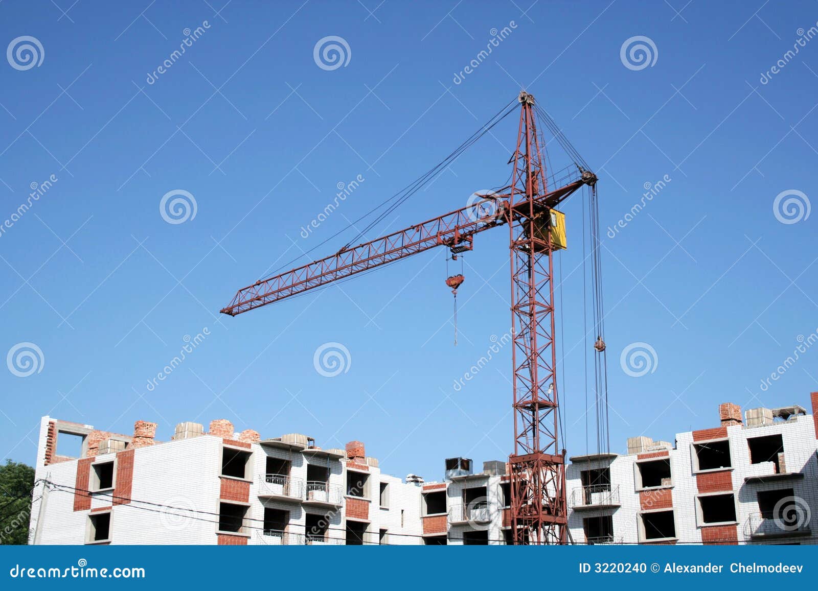 Construction. Lifting Crane Stock Photo - Image of load, heavy: 3220240