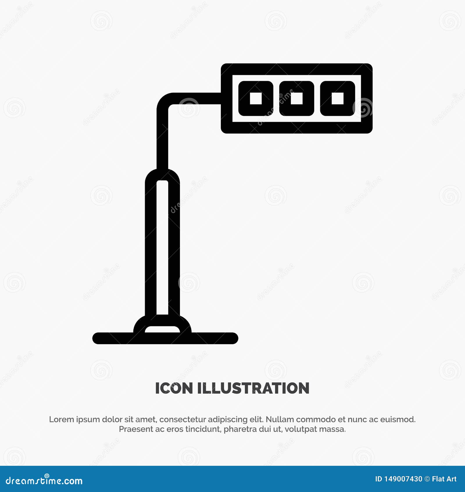 Construction, Light, Tower, Road Line Icon Vector Stock Vector ...