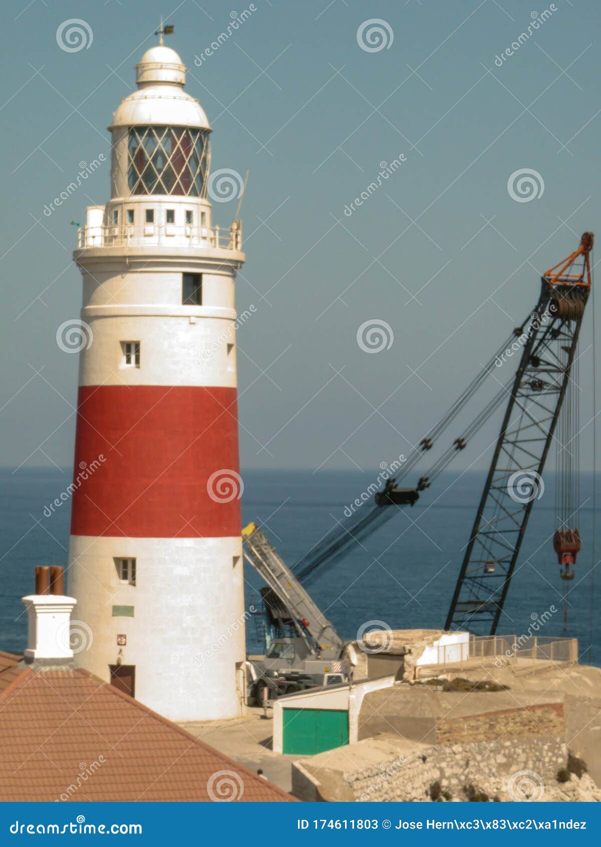 Construction by a Lighthouse Stock Image - Image of beach, sightseeing ...
