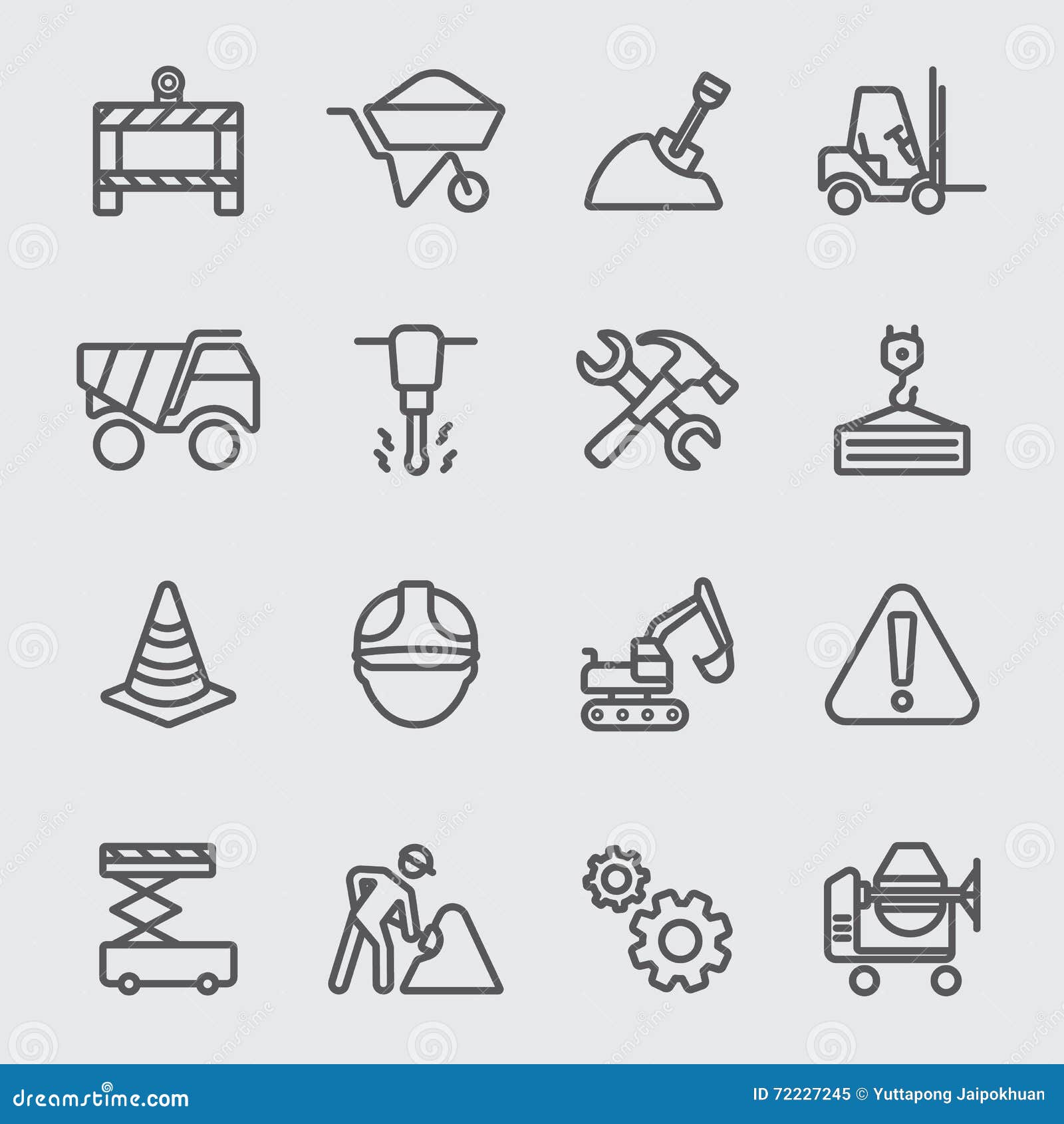 Construction line icon stock vector. Illustration of icons - 72227245