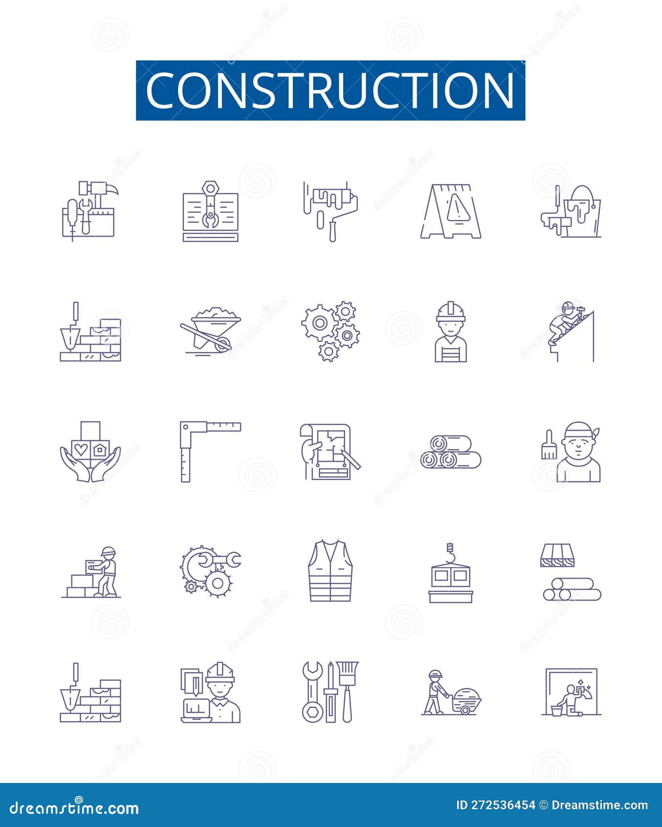 Construction Line Icons Signs Set. Design Collection of Build ...