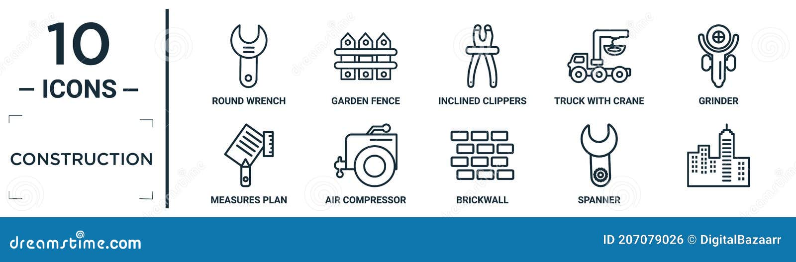 Linear Measures Plan Icon From Construction Outline Collection. Thin ...