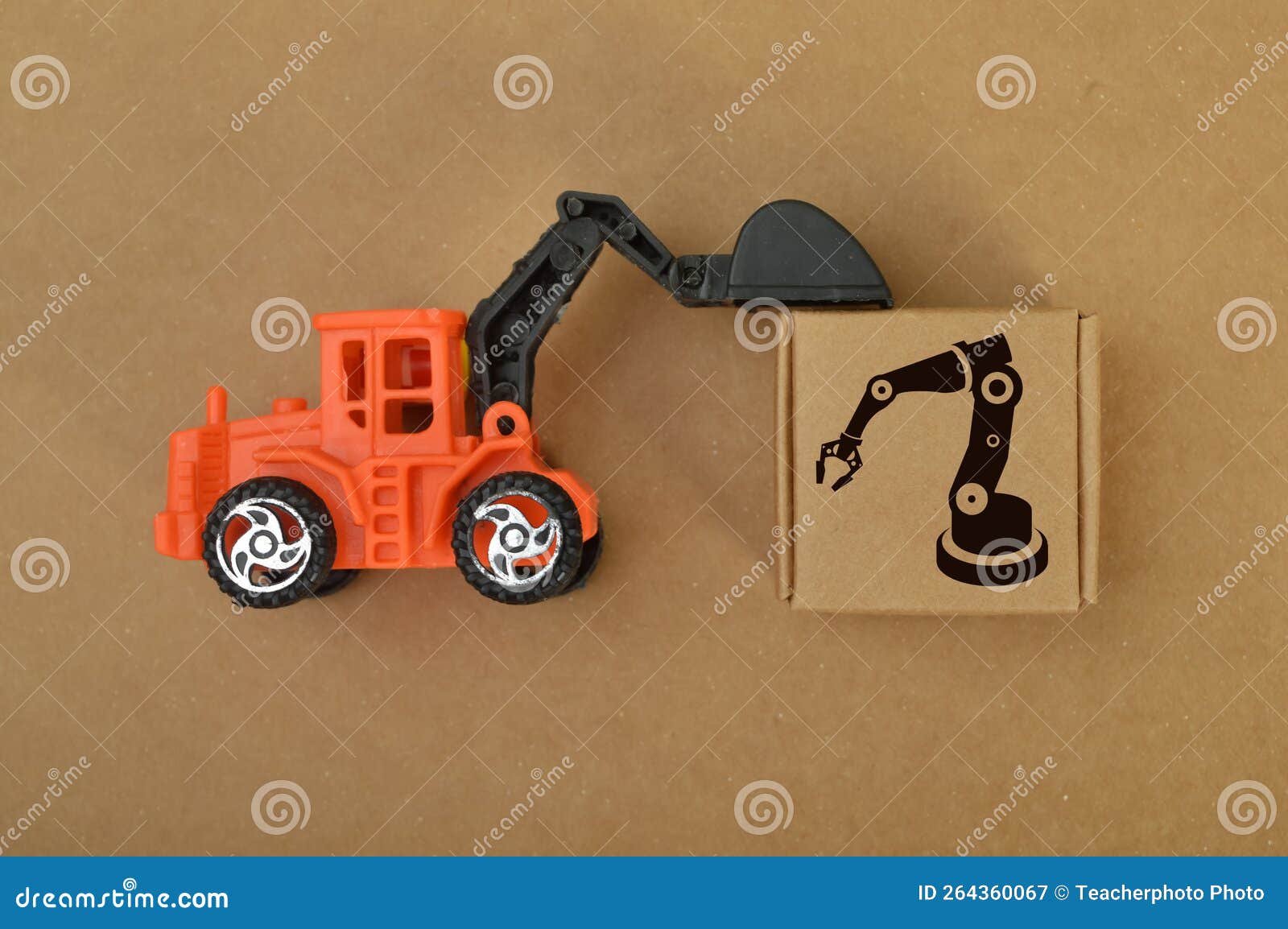 Construction Loader Tractor Toy and Cardboard Box with Smart Industry ...
