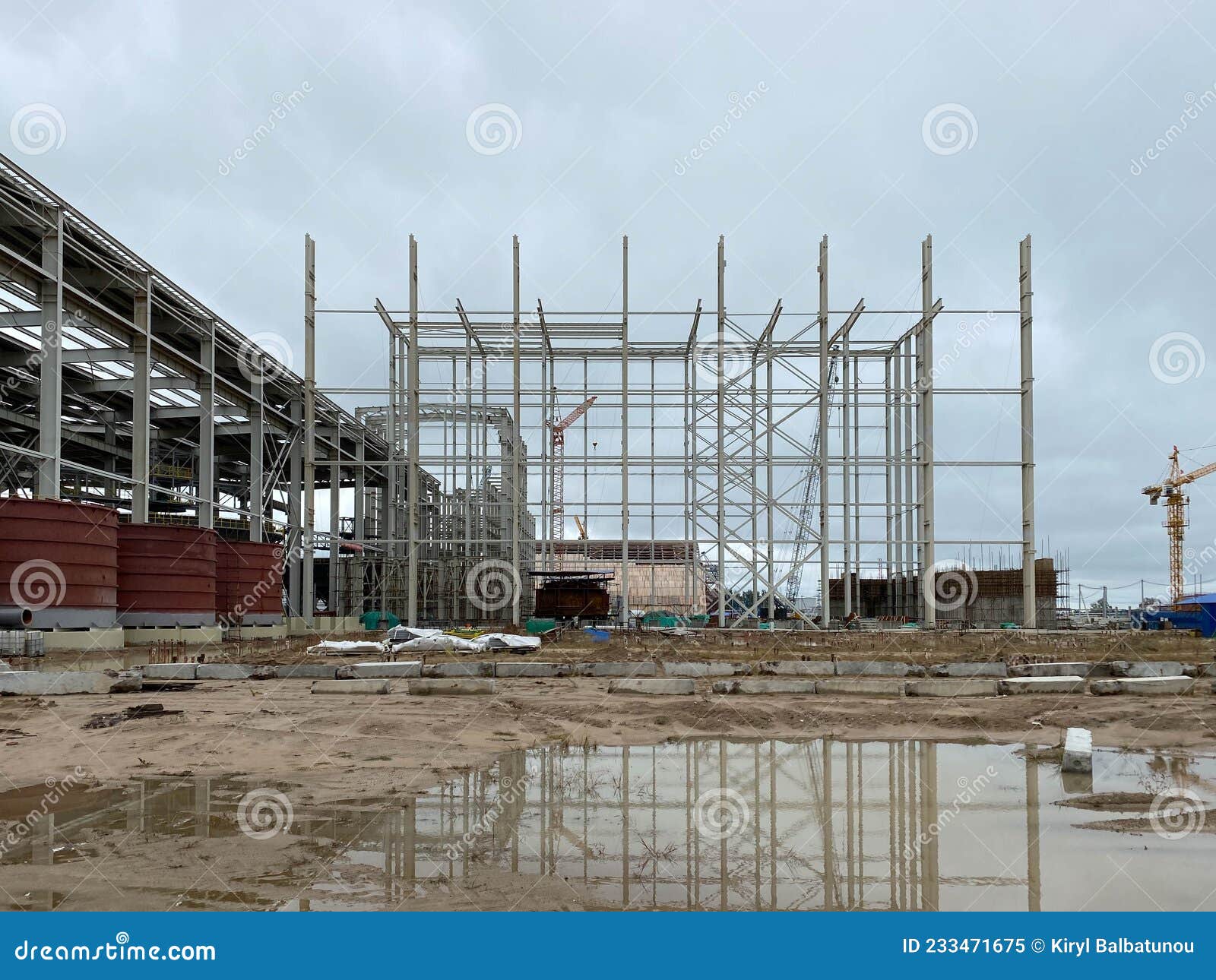 Construction of a Logistics Center, Modern Construction of Metal ...