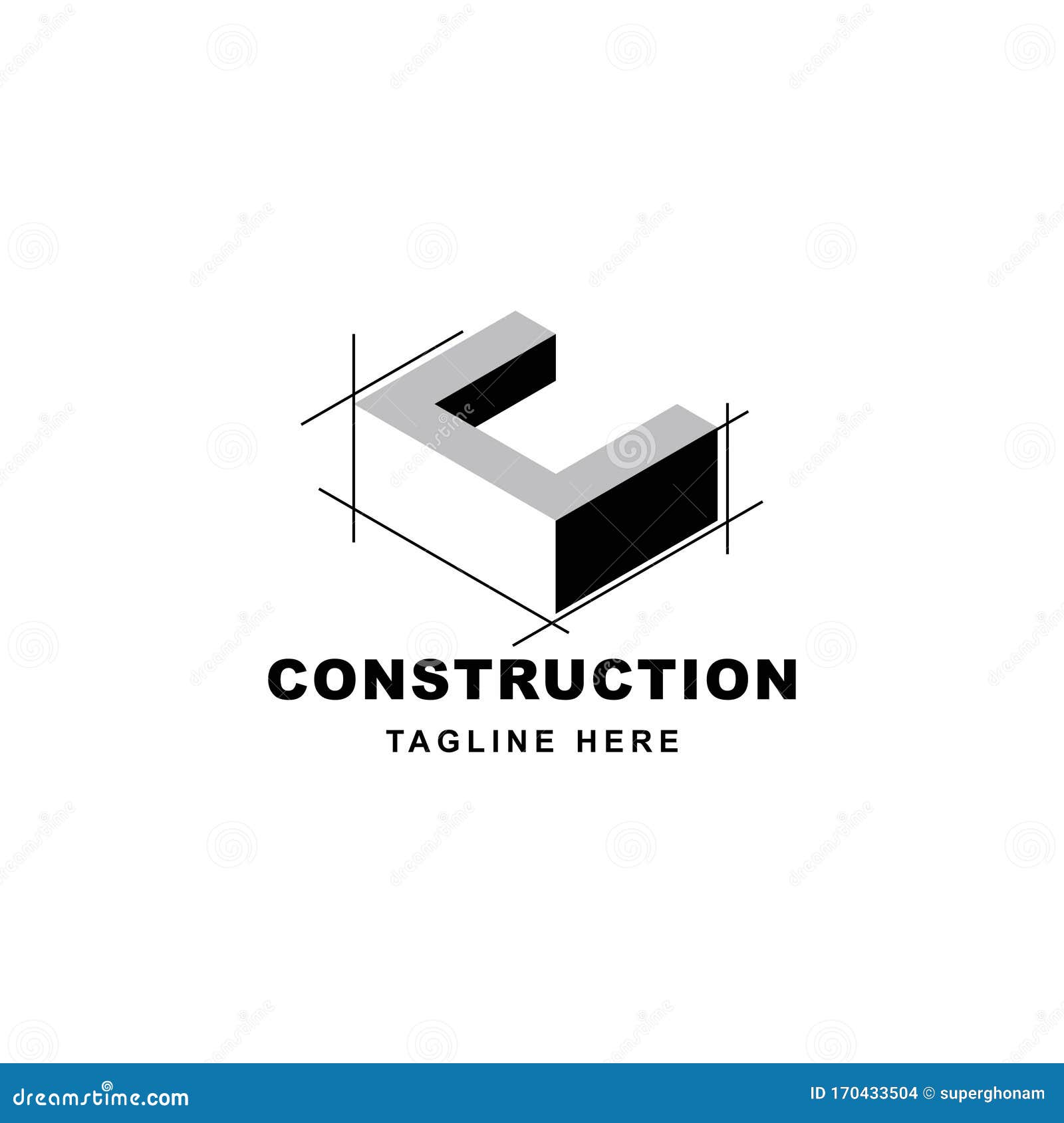 Construction Logo Design with Letter C Shape Icon. Stock Vector ...