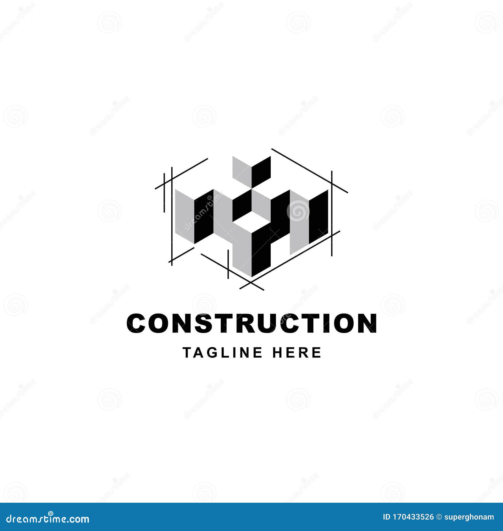 Construction Logo Design with Letter X Shape Icon. Stock Vector ...