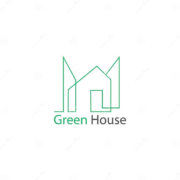 Construction Logo Green Line Logo Abstract Vector Design Stock ...