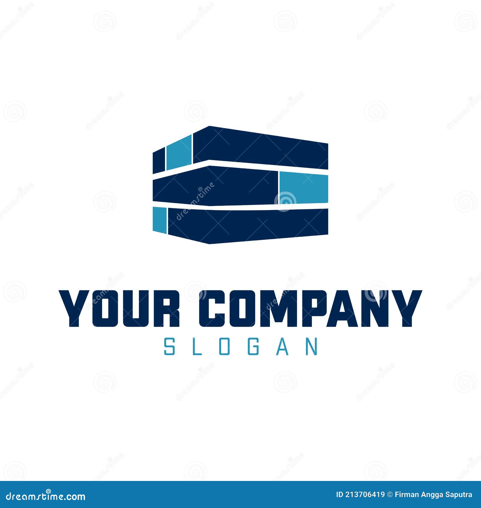 Construction Blue Brick Logo Inspirations Template Stock Vector ...
