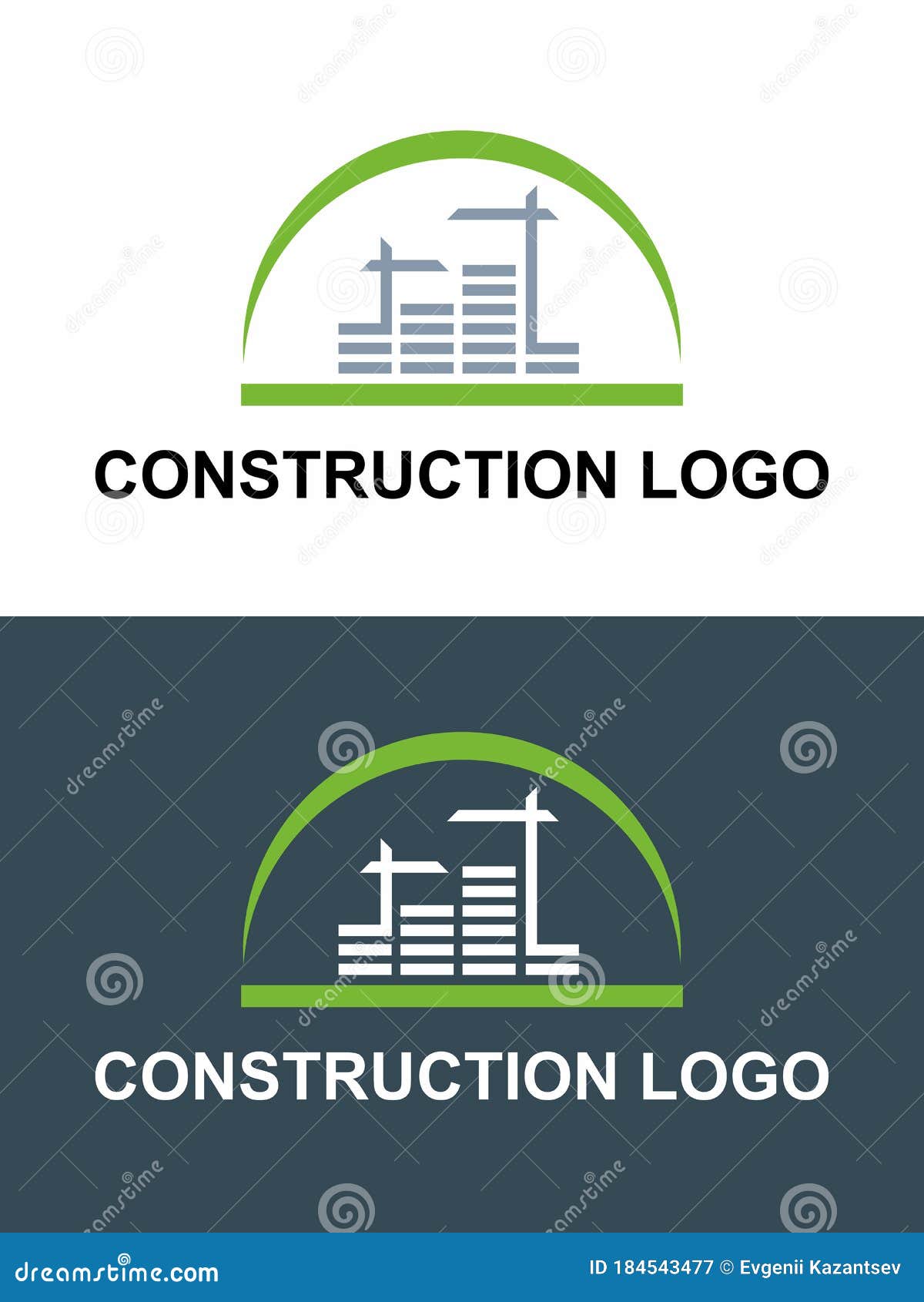Construction Logo. a Stylized Image of Cranes and a Building Stock ...